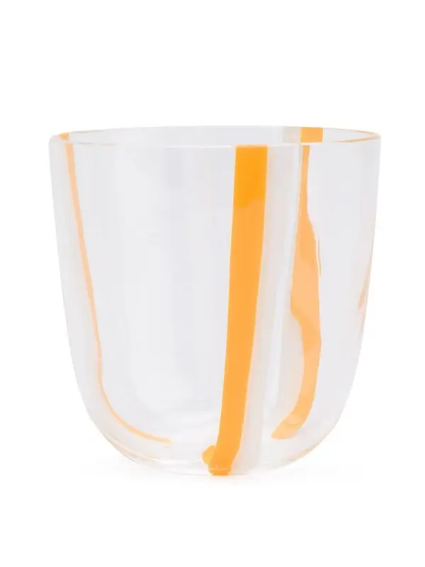 CARLO MORETTI Striped Drinking Glass - Orange