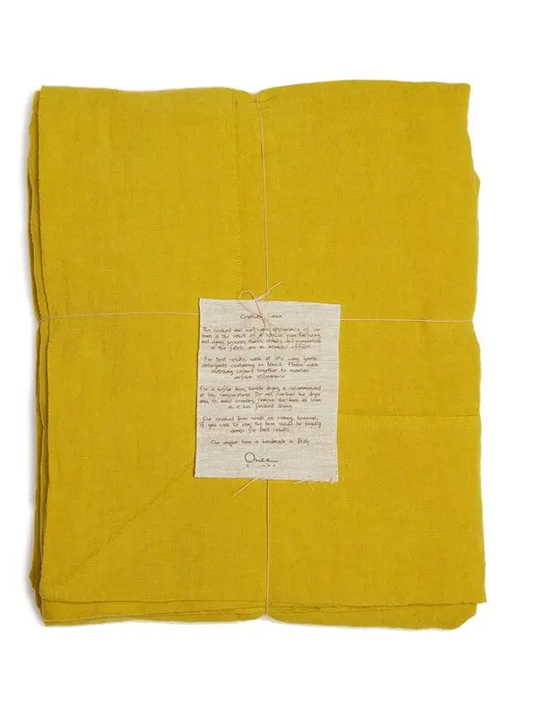 ONCE MILANO Medium Linen Tablecloth - Yellow