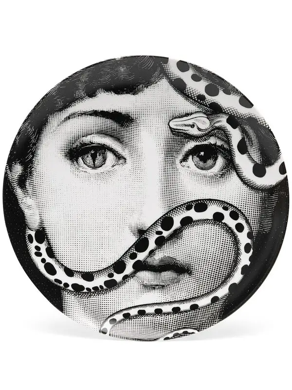 FORNASETTI Tema E Variazioni No.383 Wall Plate - Black
