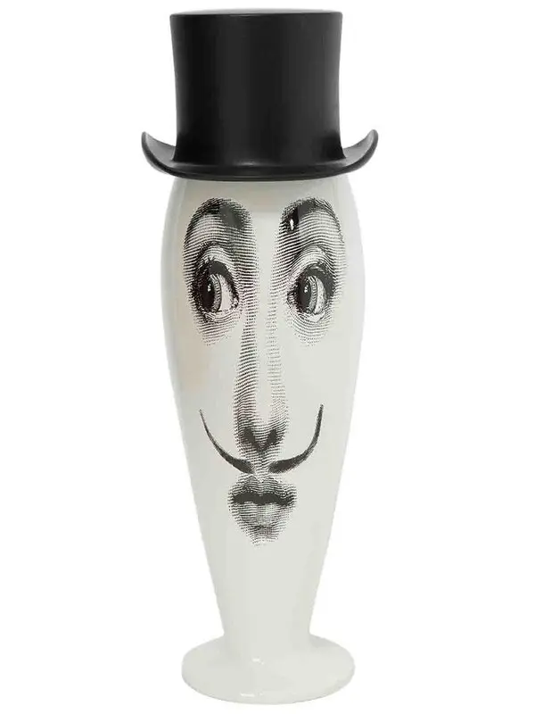 FORNASETTI Top Hat Lidded Vase - White