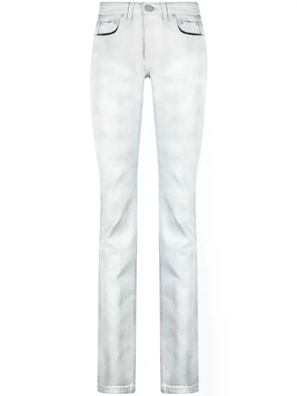 Balenciaga 2000s Logo-patch Slim Cut Jeans