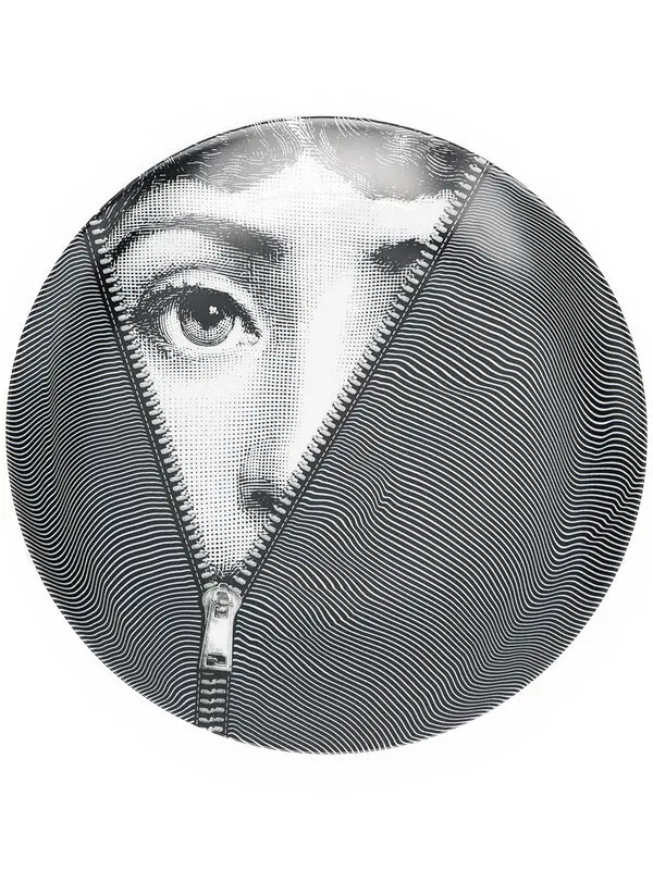 FORNASETTI T&v Ceramic Wall Plate - Black