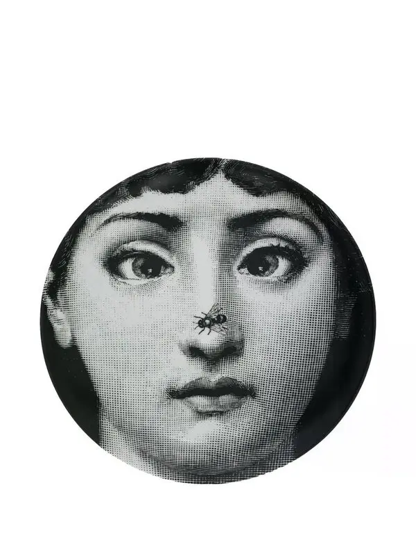 FORNASETTI Face Print Plate - Black