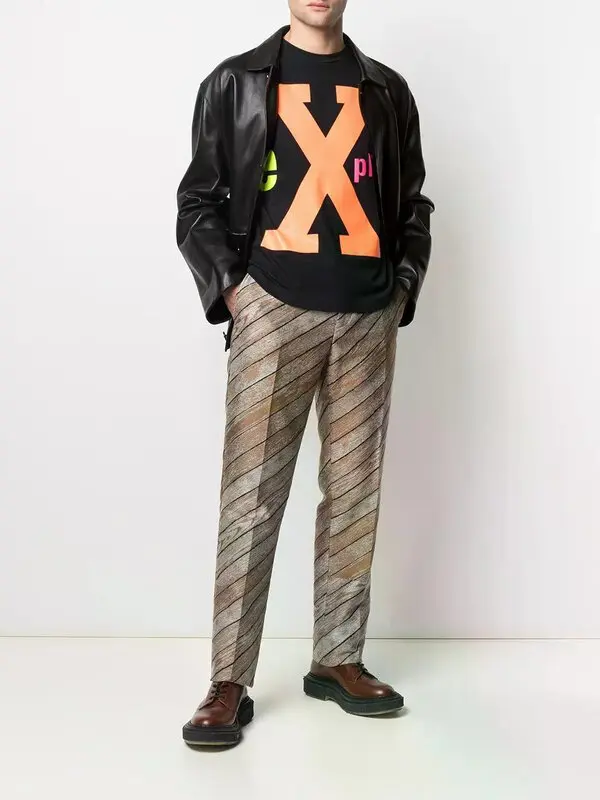 WALTER VAN BEIRENDONCK Diagonal Stripe Tailored Trousers