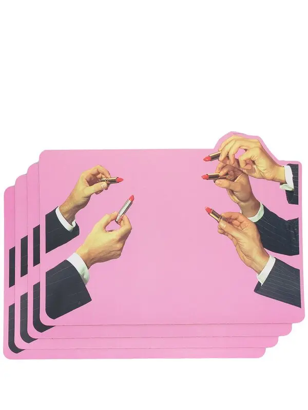 SELETTI Graphic-print Tablemats - Pink