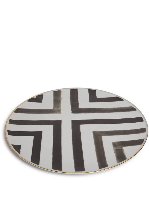 VISTA ALEGRE Folkifunki Geometric Print Plate - White