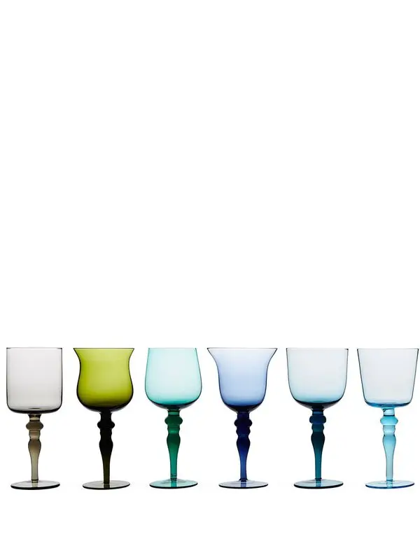 BITOSSI HOME Sculpted Stem Wine Glasses - Green