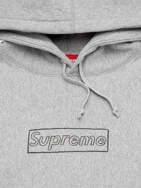 Supreme Kaws Chalk Logo Hoodie - Grey