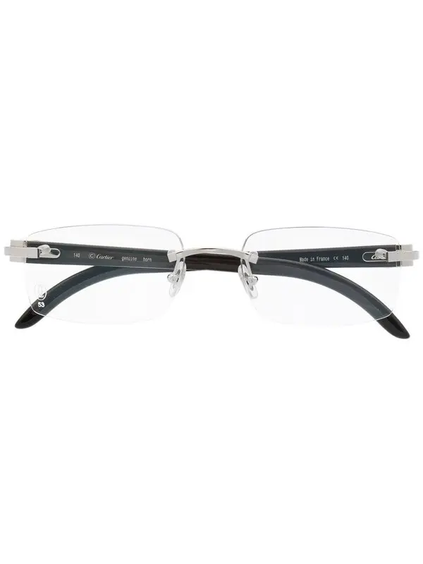 CARTIER C Décor Rimless Glasses - Black