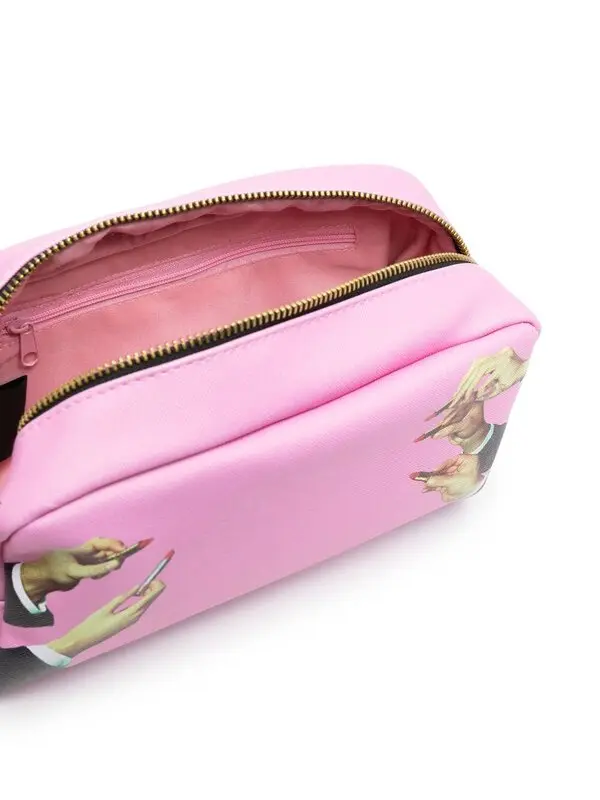 SELETTI Graphic-print Zip-up Makeup Bag