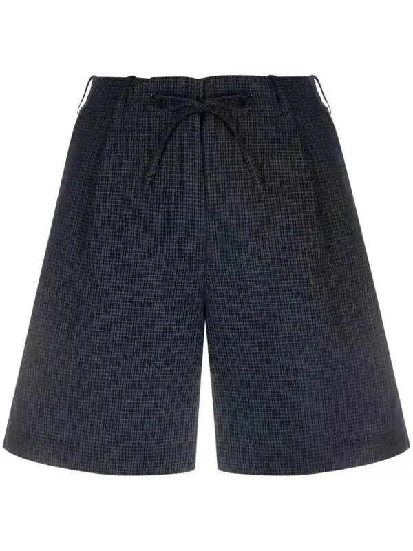 Aspesi Micro-check Drawstring Waist Shorts