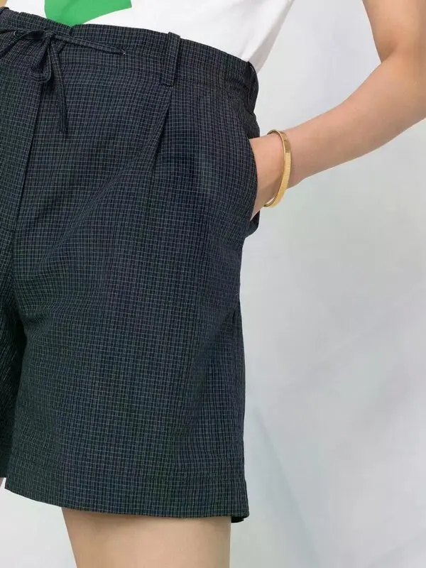 Aspesi Micro-check Drawstring Waist Shorts