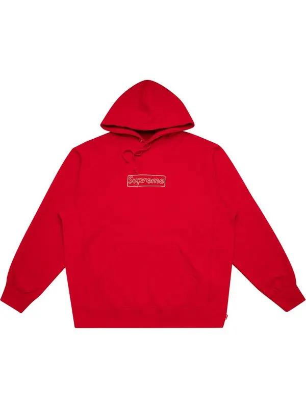 Supreme X Kaws Chalk Logo Hoodie - Red | Editorialist