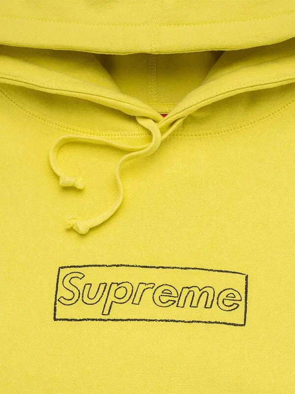Supreme Kaws Chalk Logo Hoodie - Yellow