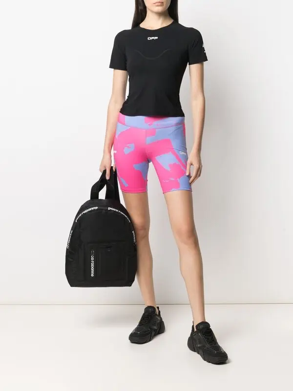 Off-White Printed Compression Cycling Shorts - Pink