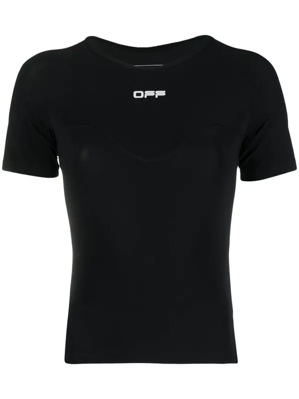 Off-White Logo Print Performance Top - Black