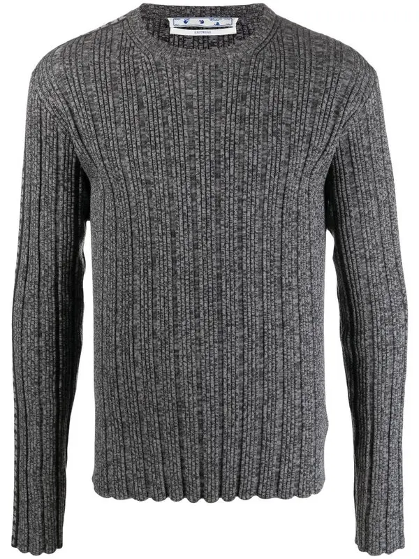 Off-White Ribbed Knit Jumper
