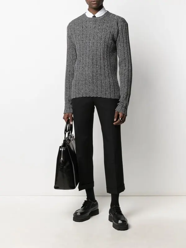 Off-White Ribbed Knit Jumper