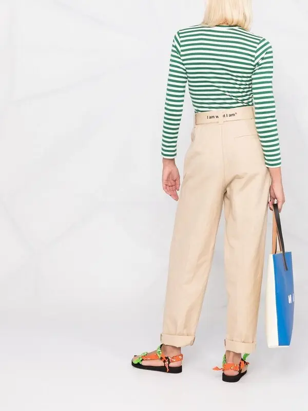 MSGM Belted Straight-leg Trousers - Neutrals