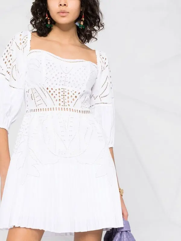 Alberta Ferretti Embroidered Cotton Dress