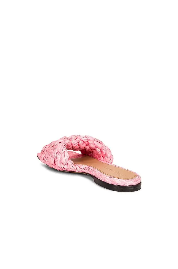 Bottega Veneta Raffia Stretch Flat Mules - Blossom