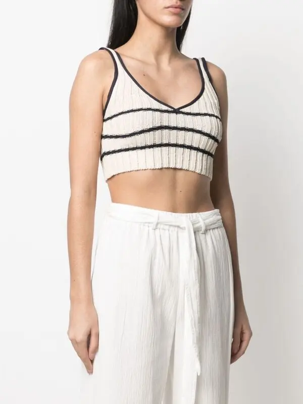 Lorena Antoniazzi Ribbed-knit Cropped Top