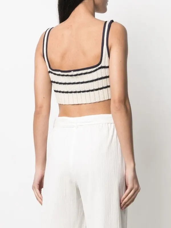Lorena Antoniazzi Ribbed-knit Cropped Top