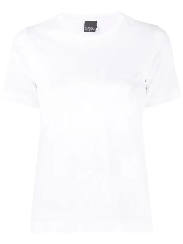 Lorena Antoniazzi Embroidered Cotton T-shirt - White