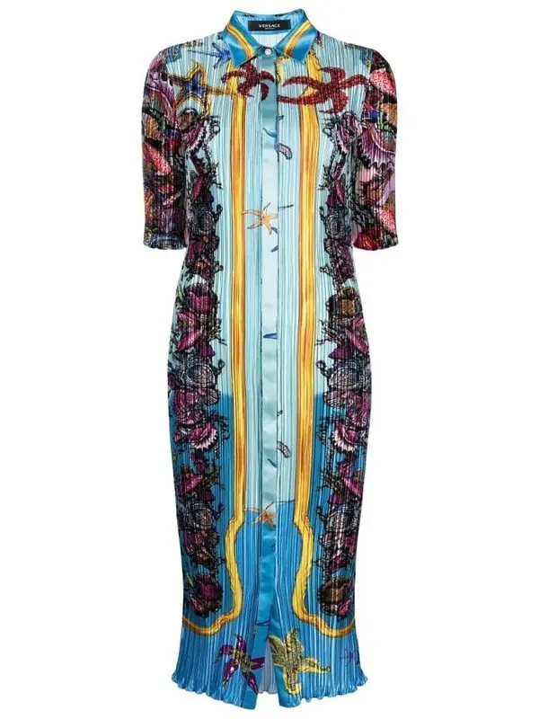 Versace Starfish-print Shirt Dress