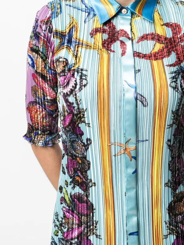 Versace Starfish-print Shirt Dress