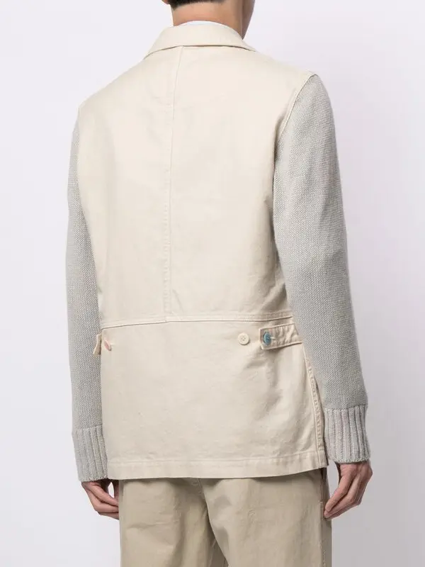 Undercover Contrasting Sleeve Cotton Blazer