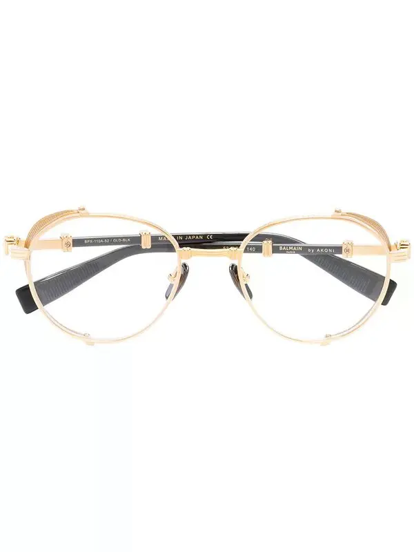 Balmain Bpx110a52 Round-frame Glasses - Gold