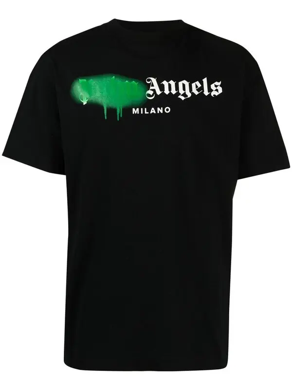 Palm Angels Milano Sprayed-logo T-shirt - Black