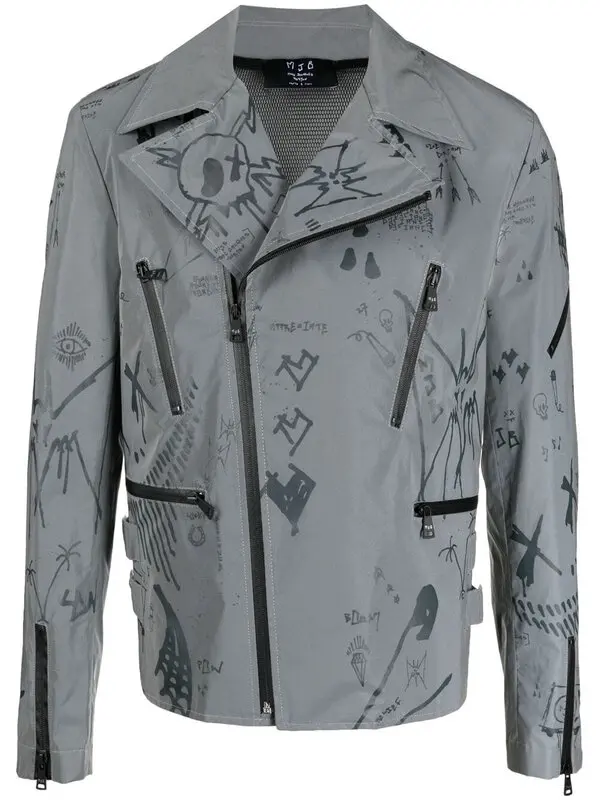 MJB - MARC JACQUES BURTON Graffiti-print Biker Jacket