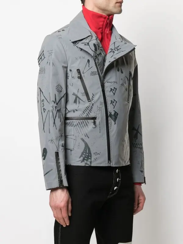 MJB - MARC JACQUES BURTON Graffiti-print Biker Jacket