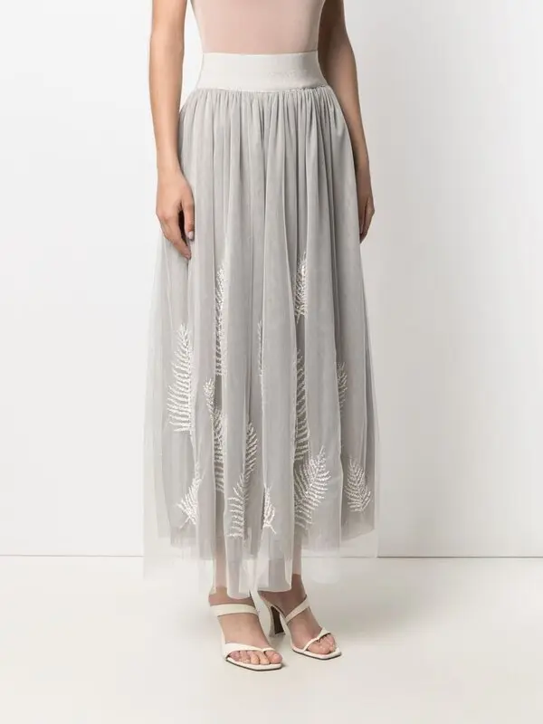 Lorena Antoniazzi Embellished Tulle Midi Skirt