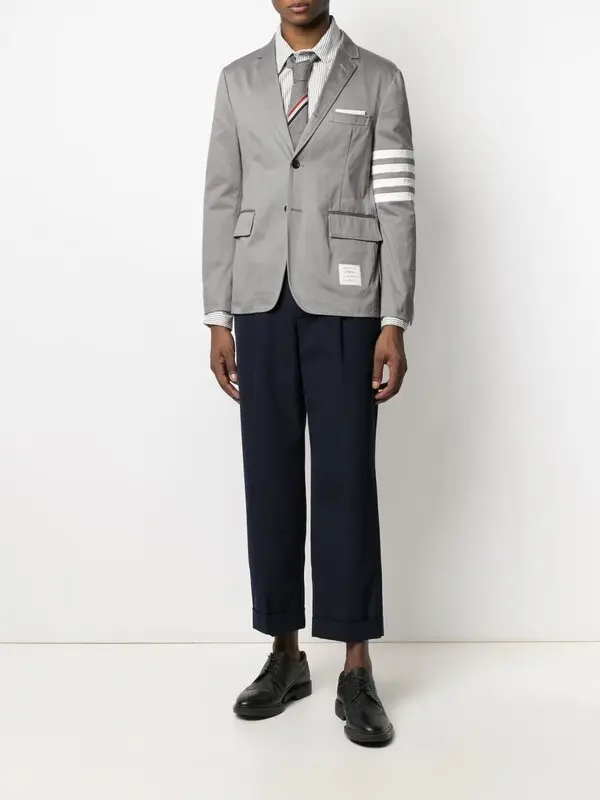 Thom Browne Vertical-stripe Long-sleeve Shirt - Grey