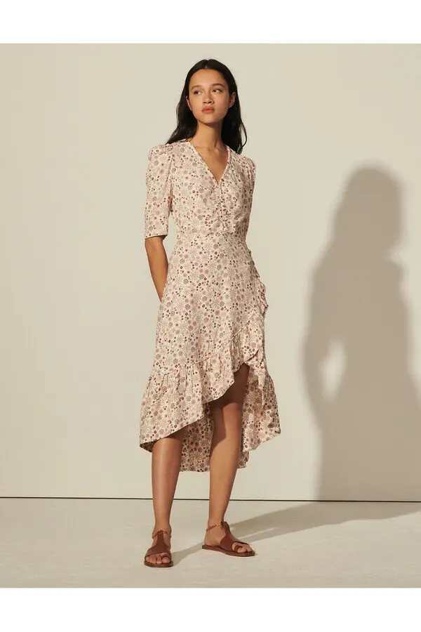 sachin and babi light blue dress Asymmetrical Skirt in Garnet Plaid