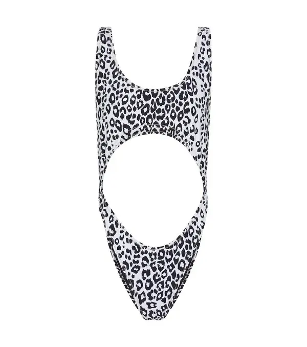 REINA OLGA Marina Leopard-print Swimsuit - White