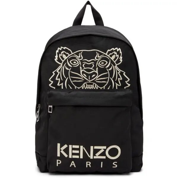 Kenzo Embroidered Kampus Tiger Backpack - 99 Black  display picture 1