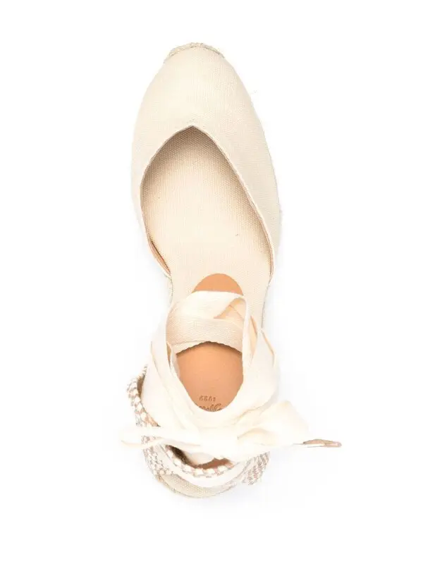 CastaÑer Tie-fastening Wedge Sandals - Neutrals