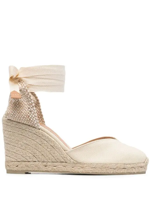 CastaÑer Tie-fastening Wedge Sandals - Neutrals