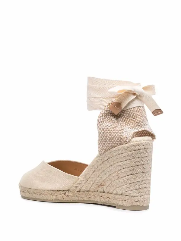 CastaÑer Tie-fastening Wedge Sandals - Neutrals