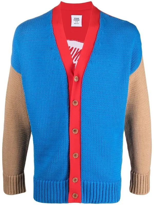 Opening Ceremony Colour-block Logo Cardigan