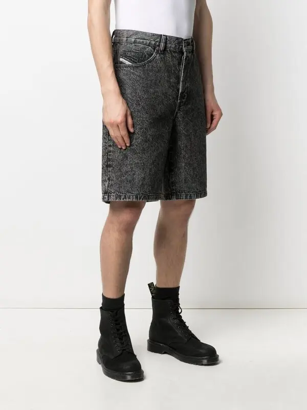DIESEL® Marbled Effect Denim Shorts