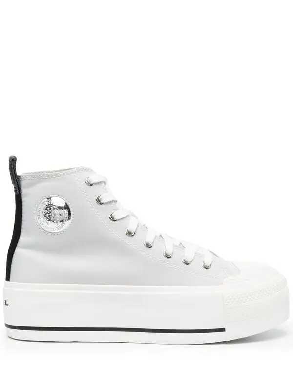 DIESEL S-ASTICO MC WEDGE 厚底 ハイカットスニーカー Diesel S-Astico Mc Wedge Trainers In Grey - 40% Off | Editorialist
