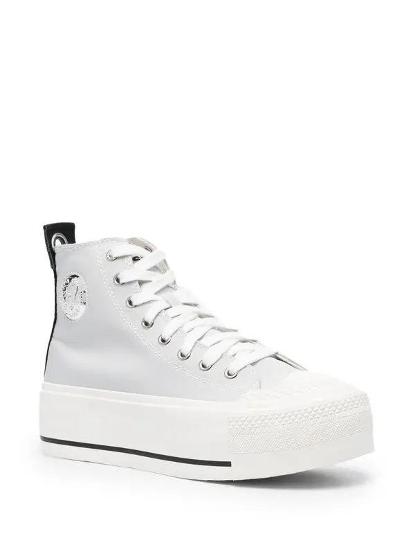 DIESEL S-ASTICO MC WEDGE 厚底 ハイカットスニーカー Diesel S-Astico Mc Wedge Trainers In Grey - 40% Off | Editorialist