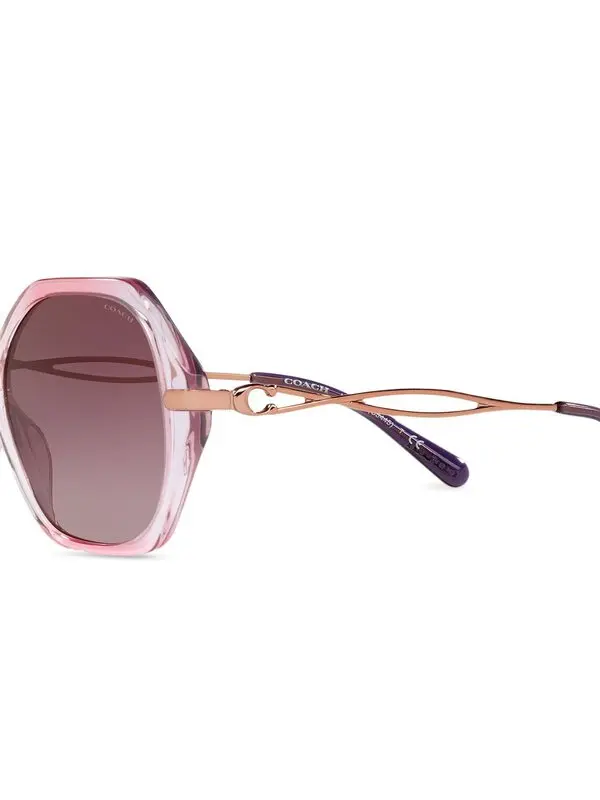 COACH Sculpted Hexagon-frame Sunglasses - Purple