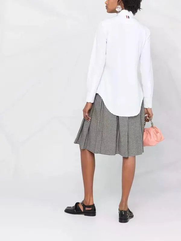 Thom Browne Logo-patch Cotton Shirt - White