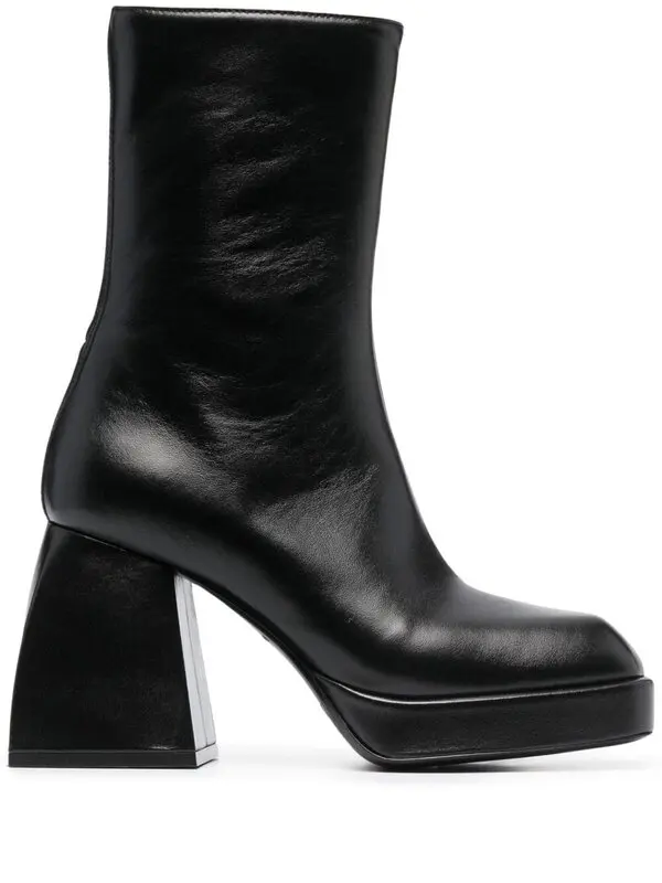 NODALETO Block-heel Leather Boots